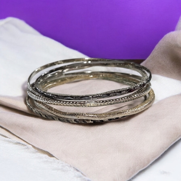 Jewelry | Gold And Silver Bangle Set | Poshmark